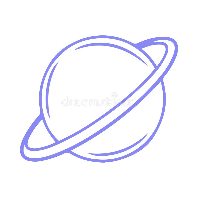 Abstract Planet with Ring Line Icon Stock Vector - Illustration of line ...
