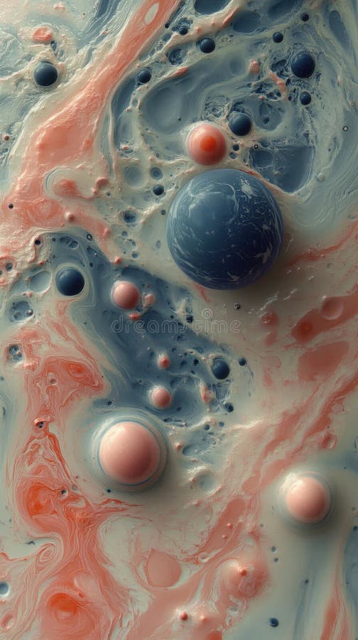 Abstract Planetary Swirls in Pastel Colors with Cosmic Texture and ...