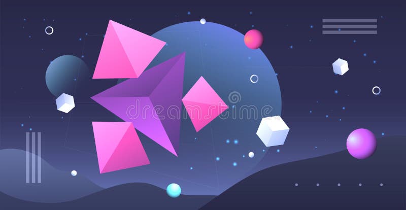 Geometric Astronomy Wallpaper Stock Illustration - Illustration of ...