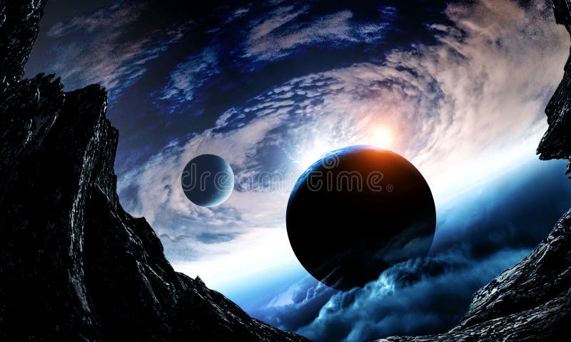 Abstract Planets and Space Background Stock Image - Image of earth ...