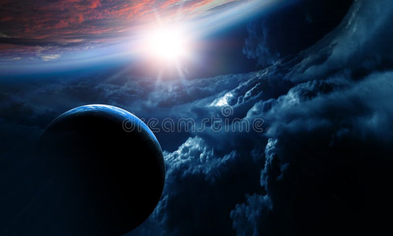Abstract Planets on Space Texture Stock Image - Image of sunrise ...