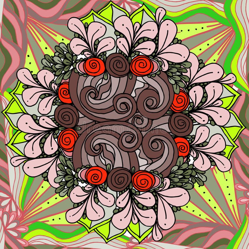 Abstract Plant Background of Shapes and Leaves Stock Illustration ...