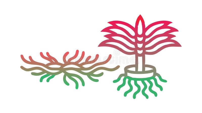 Abstract Plant Roots Vector Illustration, Growth Network, Vector Design ...