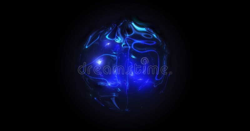 Abstract Plasma Blue Sphere, Liquid Magic Ball, Spherical Energy Ball ...