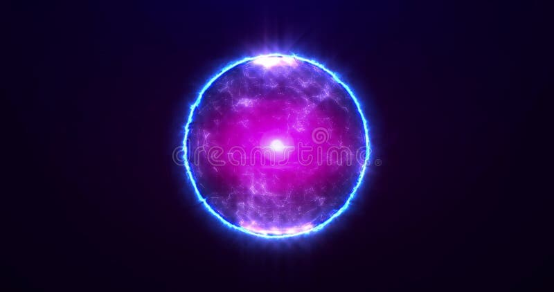 Abstract Plasma Magic Ball, Inside a Glowing Neon Sphere Plexus ...