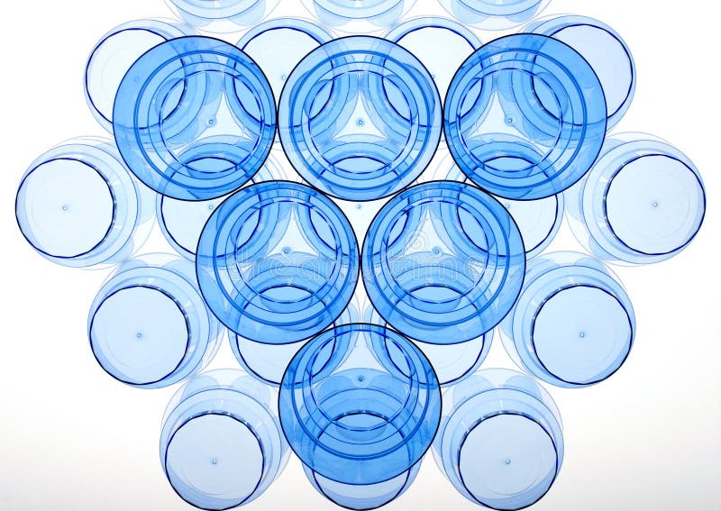 Abstract Plastic Cups Flat Lay with Blue Palette Stock Photo - Image of ...