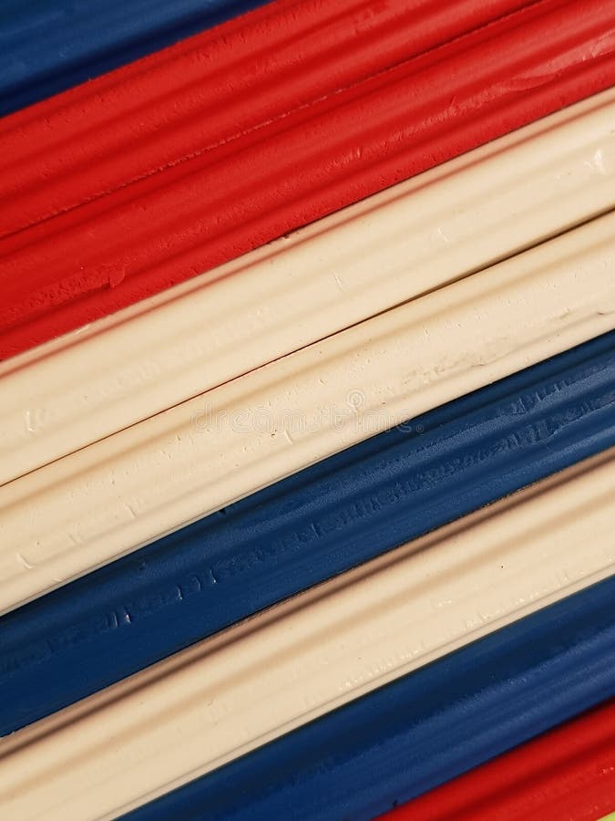 Abstract with Plasticine Bars in Blue, White and Red Color, Background ...