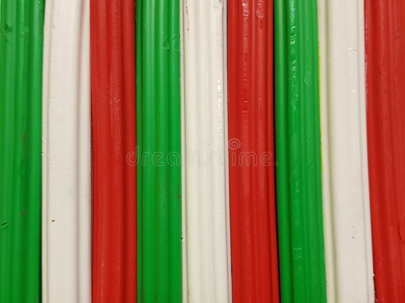Abstract with Plasticine Bars in Green, White and Red Color, Background ...