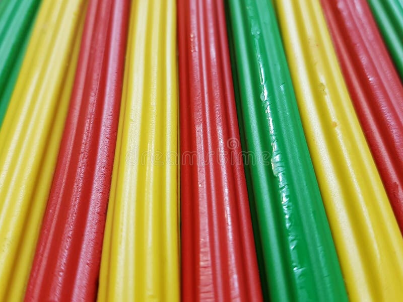 Abstract with Plasticine Bars in Green, Yellow and Red Color ...