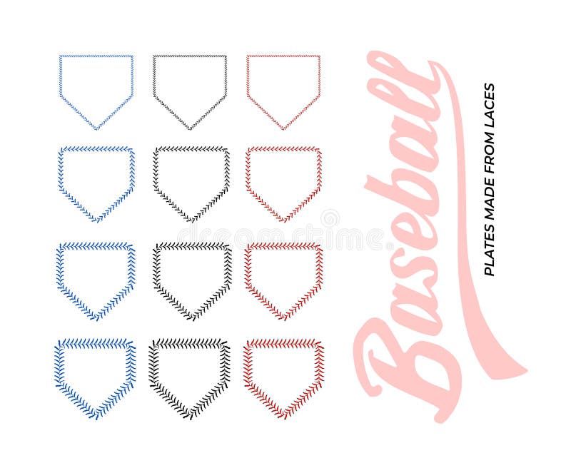 Plate Baseball Stitch Circle Frame. Vector Illustration on White Stock ...