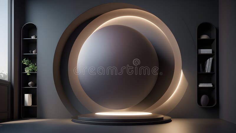 Abstract Platform Podium Product Presentation Backdrop 3D Rendering ...