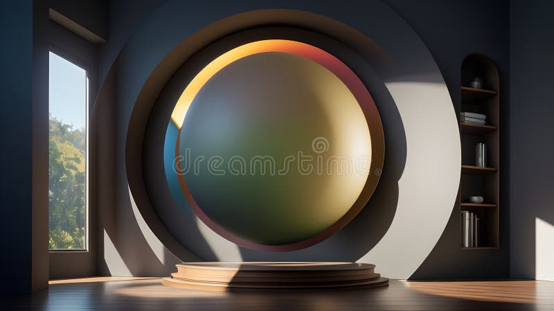 Abstract Platform Podium Product Presentation Backdrop 3D Rendering ...