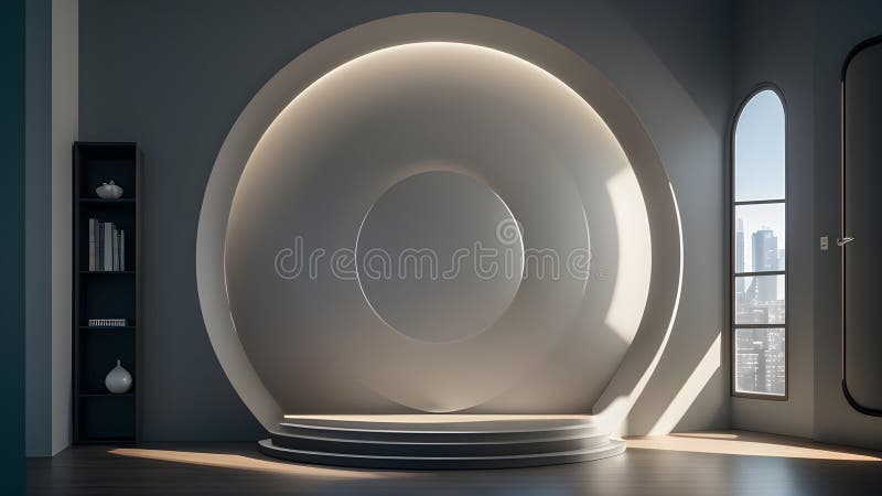 Abstract Platform Podium Product Presentation Backdrop 3D Rendering ...