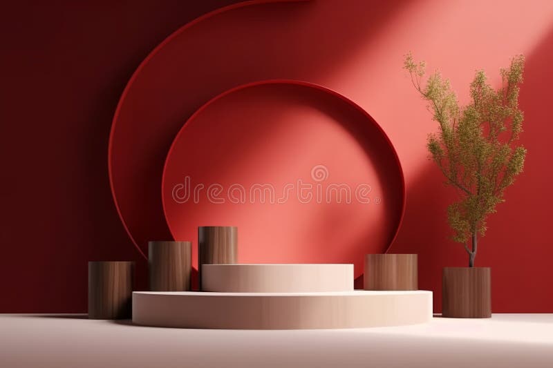 Abstract Platform Podium Product Presentation Backdrop, Generative AI ...