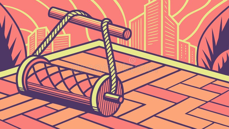 Abstract Platform Swing in a Stylized Forest Landscape, Vector Design ...