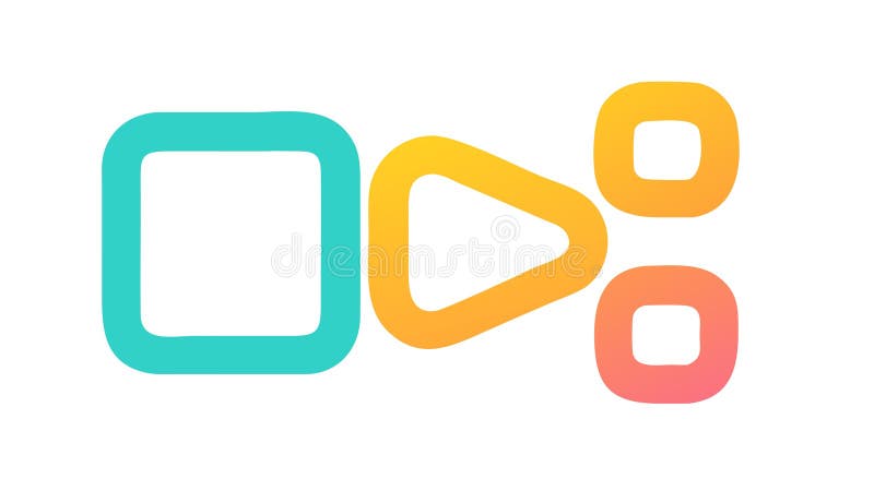 Abstract Play Button with Geometric Shapes, Innovative Media, Vector ...