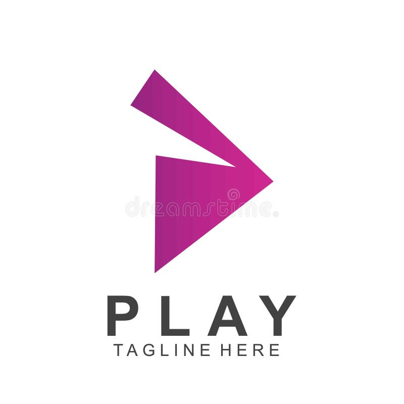 Abstract Play Button Logo Design Stock Illustration - Illustration of ...