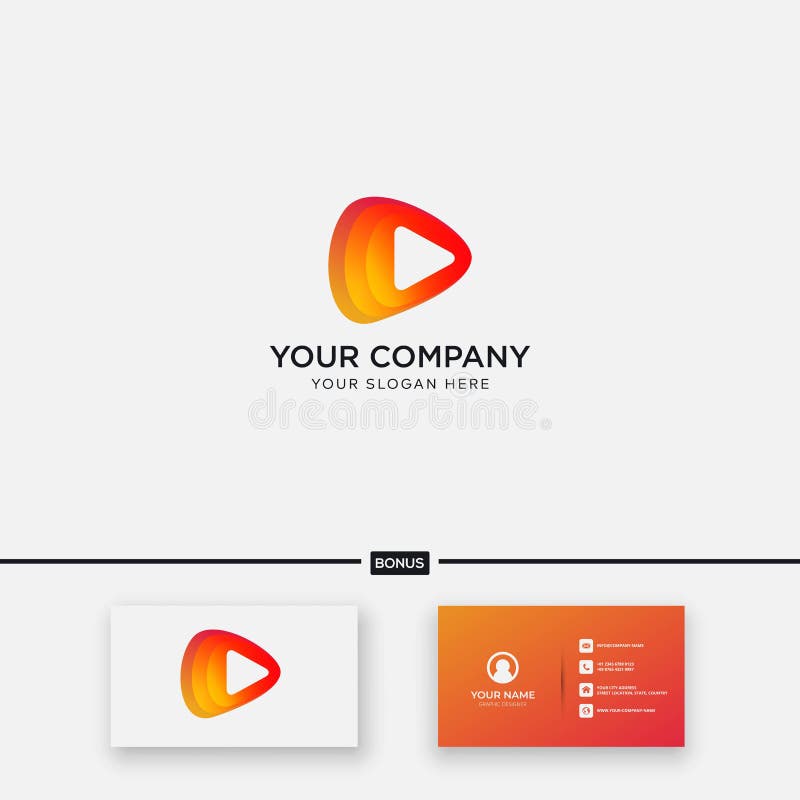 Abstract Play Button Logo Design Modern Gradient Stock Vector ...