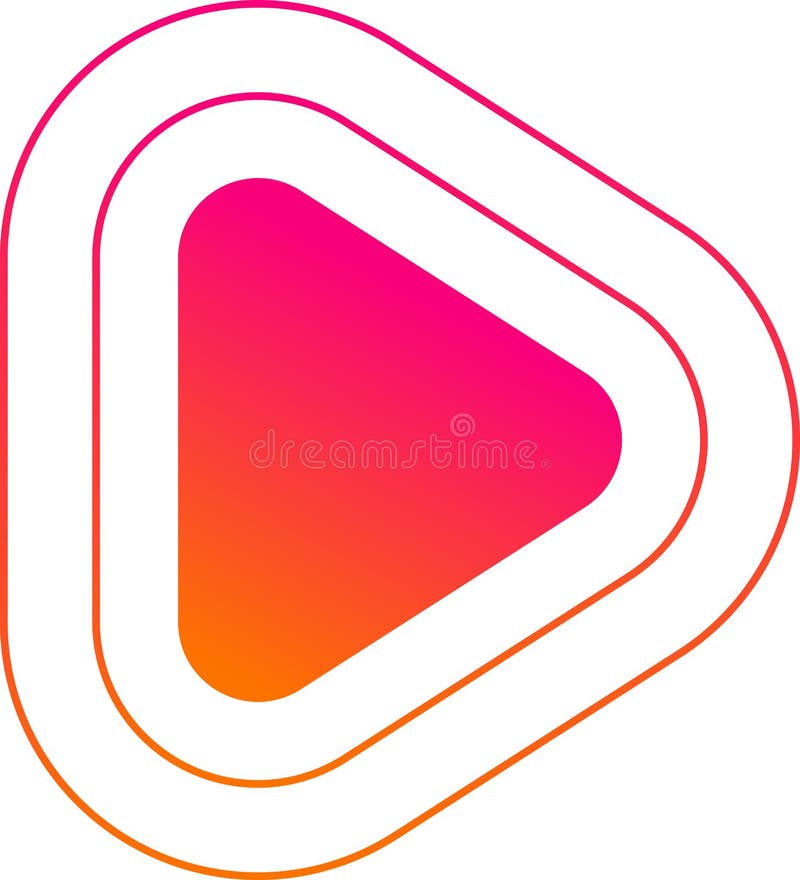 Abstract Play Button Logo Illustration in Trendy and Minimal Style ...