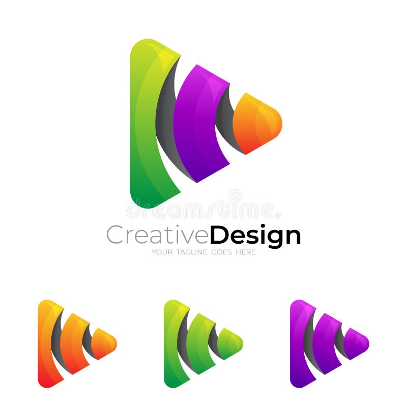 Abstract Play Logo with Colorful Design Vector Image Stock Vector ...