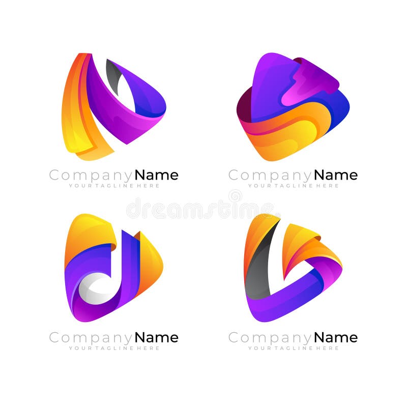 Abstract Play Logo with Technology Design Vector Stock Vector ...