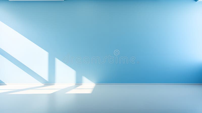 Abstract Play of Shadow and Sunlight on a Shiny Blue Wall, Perfect for ...