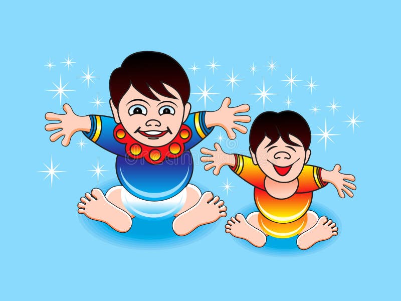 Abstract Playing Boys Cartoon Stock Vector - Illustration of playing ...