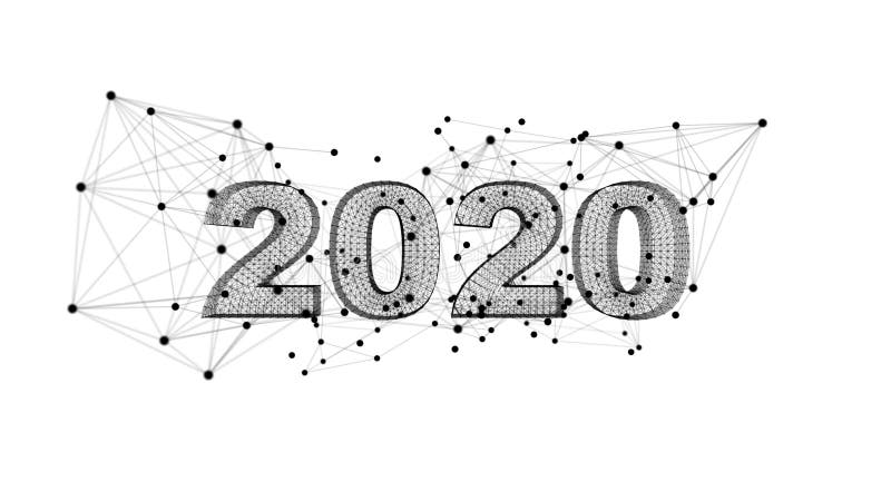 Abstract Plexus Animation Background with Text 2020, Alpha Channel ...