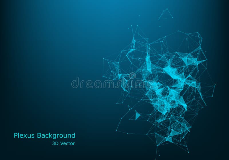 Abstract Plexus Background with Connected Lines and Dots. Wave Flow. Plexus Geometric Effect Big ...