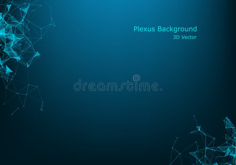 Abstract Plexus Network Connection Systems with Dots and Connecting Lines. 3D Rendering Stock ...