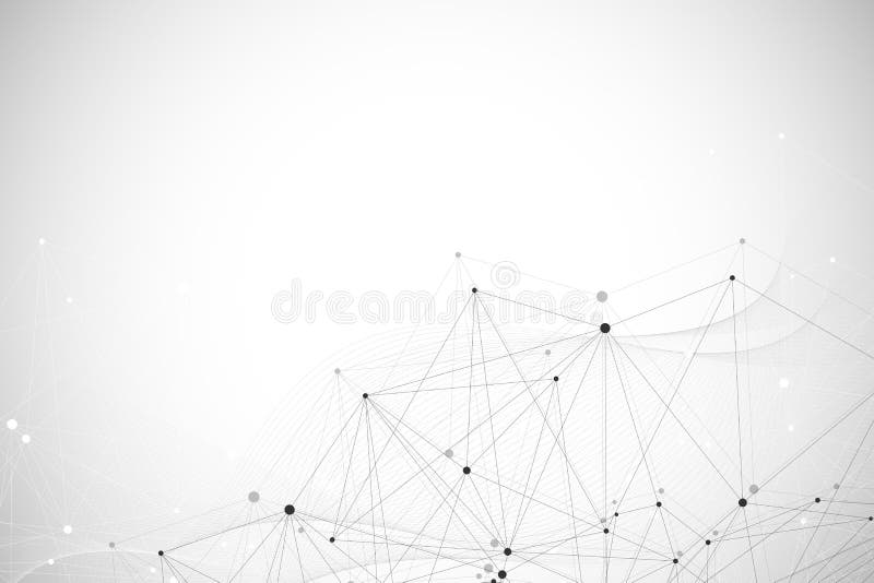 Abstract Plexus Background with Connected Lines and Dots. Wave Flow Stock Photo - Image of ...