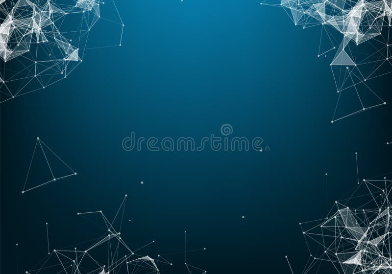 Abstract Plexus Background with Connected Lines and Dots. Wave Flow ...