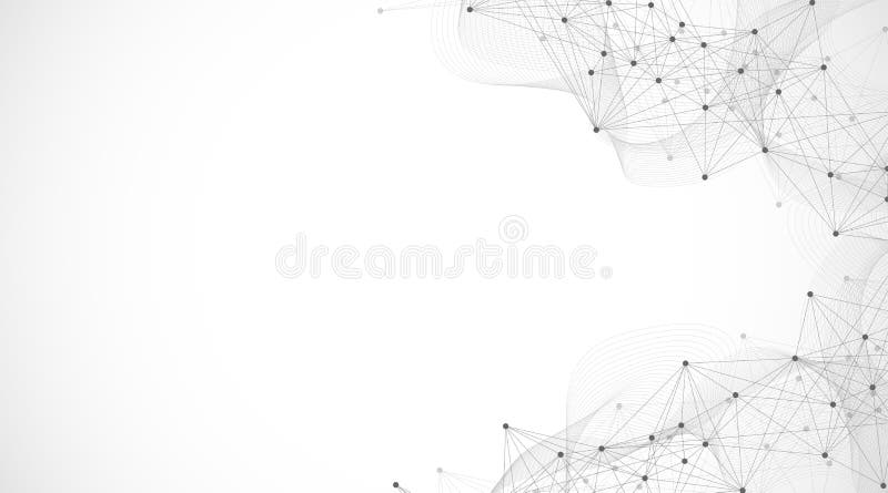 Abstract Plexus Background with Connected Lines and Dots. Wave Flow Stock Illustration ...