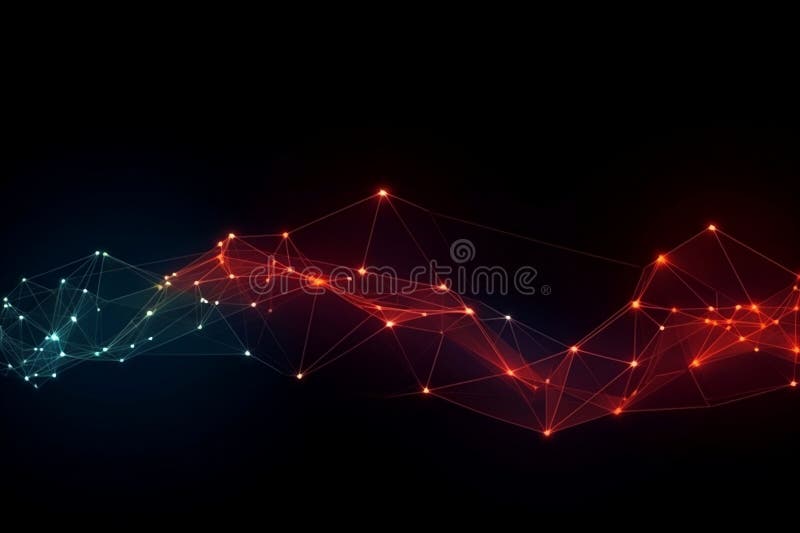 Abstract Plexus Background Connected Lines Dots And Wave Flow With Geometric Plexus Effect