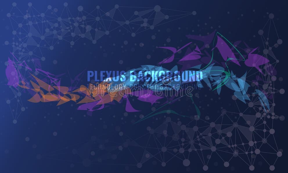 Abstract Plexus Background with Connected Lines and Dots. Wave Flow for ...