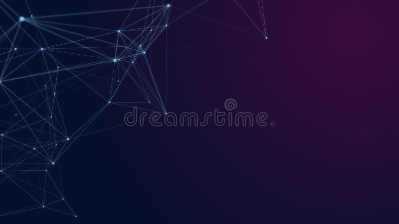 Abstract Plexus Connected Dots and Lines on Blue Background Stock ...