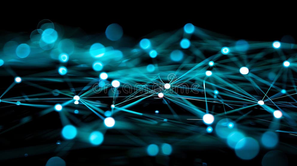 Abstract Plexus Background. Neural Network Visualization, Data Connection Structure, Technology ...