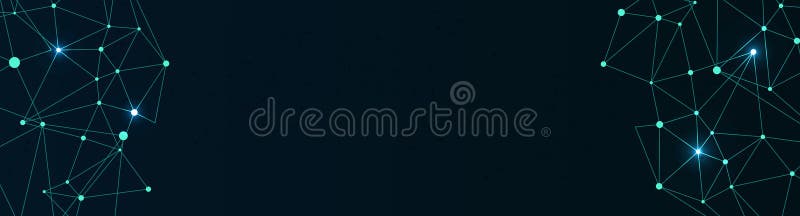 Abstract Plexus Big Data Background With Dots Connecting Network Of Node On A Dark Color With