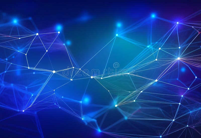 Abstract Plexus Blue Geometrical Shapes. Connection and Web Stock ...