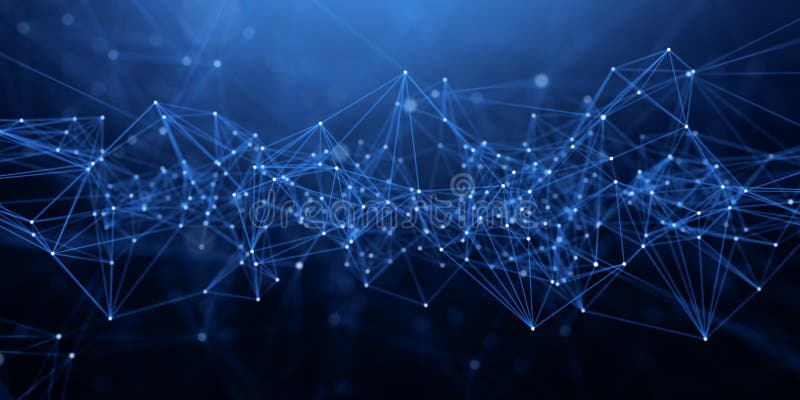 Abstract Plexus Blue Geometry Background. Digital Technology Network ...