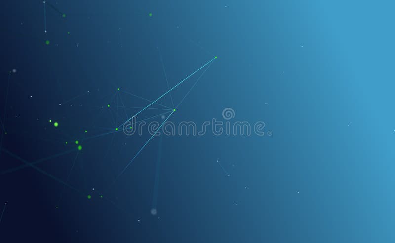 Abstract Plexus Connected Dots and Lines on Blue Background Stock ...