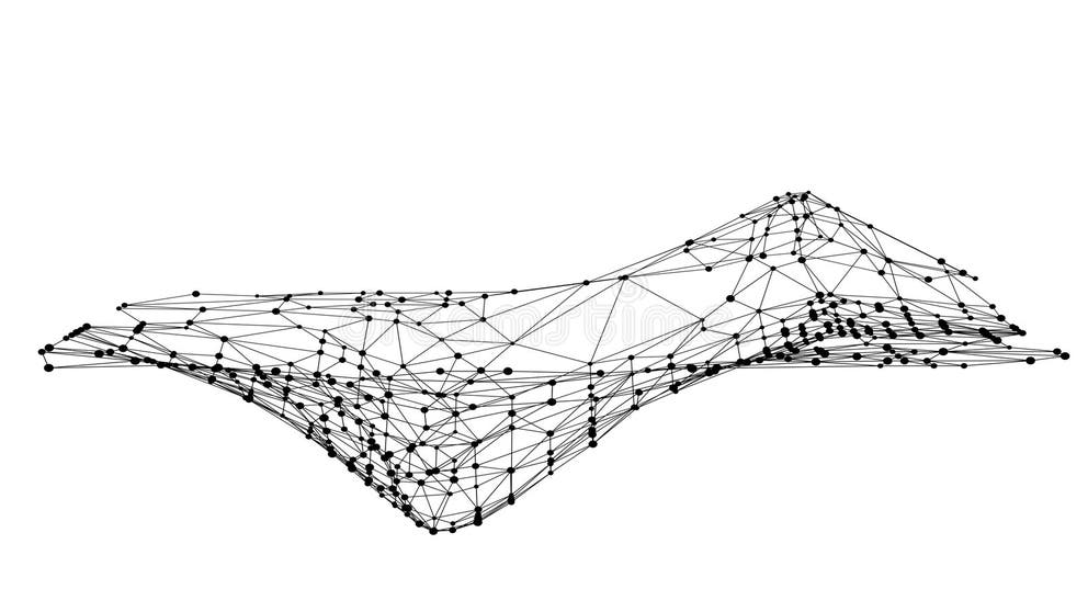 Abstract Plexus 3d Wave. Dots Connected by Lines. Minimalist Mesh ...