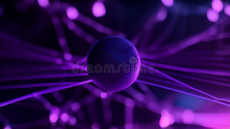Abstract Plexus Of Glowing Dots And Lines Around A Morphing Molecule