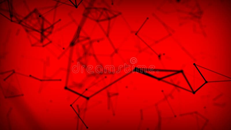 Abstract Plexus Network of Connected Black Lines and Dots Particles on ...