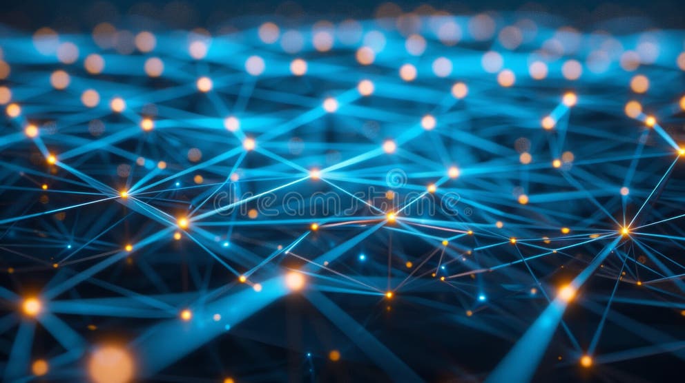 Abstract Plexus Network Connection - Futuristic Technology Background Stock Illustration ...