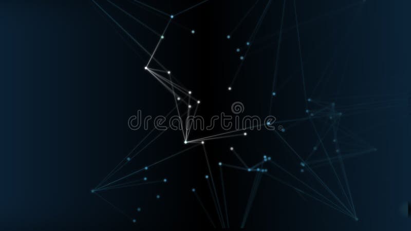 Abstract Plexus Digital Connection Moving Dots and Lines. Technology Background Stock Footage ...