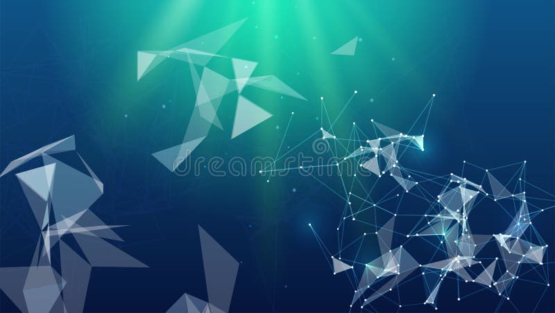 Abstract Plexus Shapes Vector Illustration Blockchain Technology Background Stock Vector