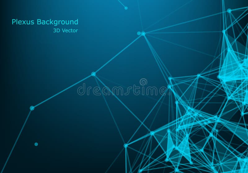 Abstract Plexus Structure Of Digital Data Web And Node Particles And Dots Connection Atom And