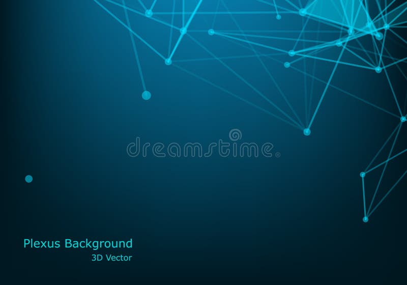 Abstract Plexus Structure Of Digital Data Web And Node Particles And Dots Connection Atom And