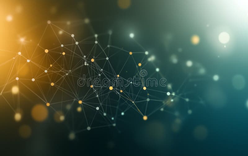 Network Communicating Data Points Creating Complex Structure In Cyberspace Stock Illustration